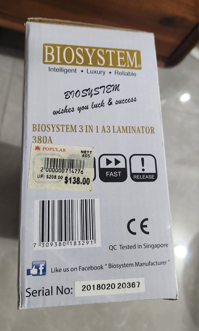 Biosystem 3 in 1 A3 Laminator 380A, Computers & Tech, Office & Business ...