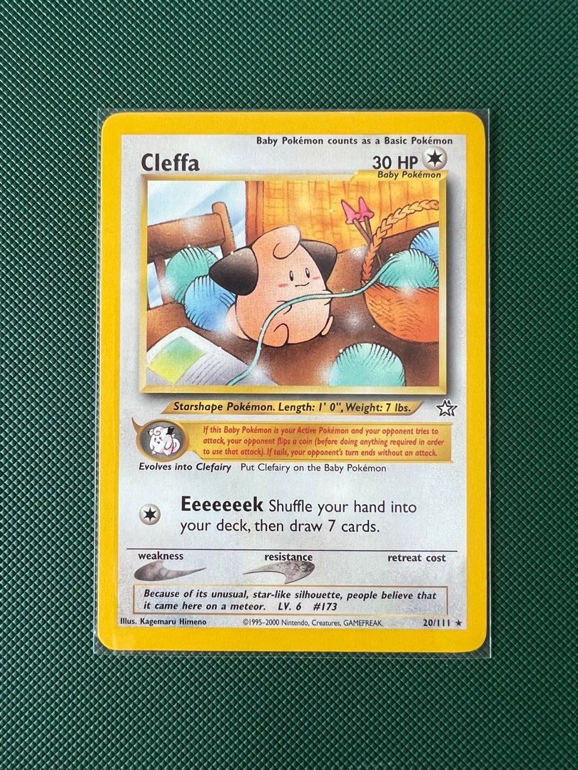 Cleffa Non-Holo Rare Vintage Pokemon Card 20/111, Hobbies & Toys, Toys ...