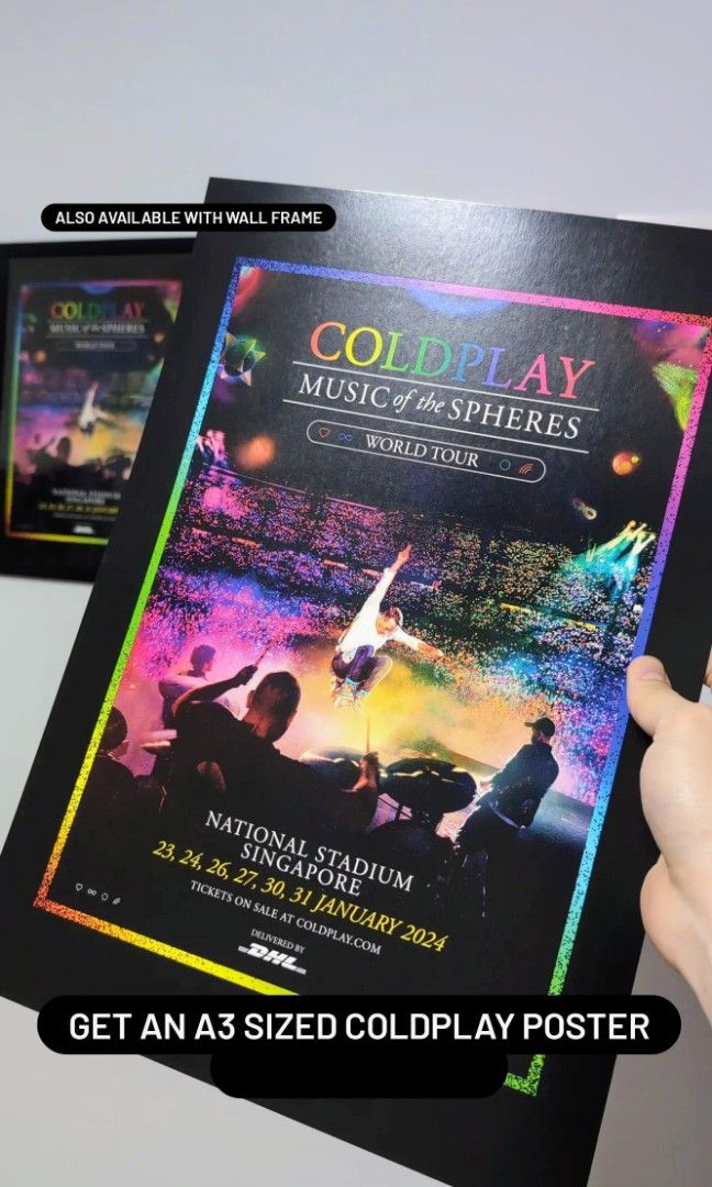 Coldplay MOTSWT Singapore 2024 Concert Poster, Hobbies & Toys ...