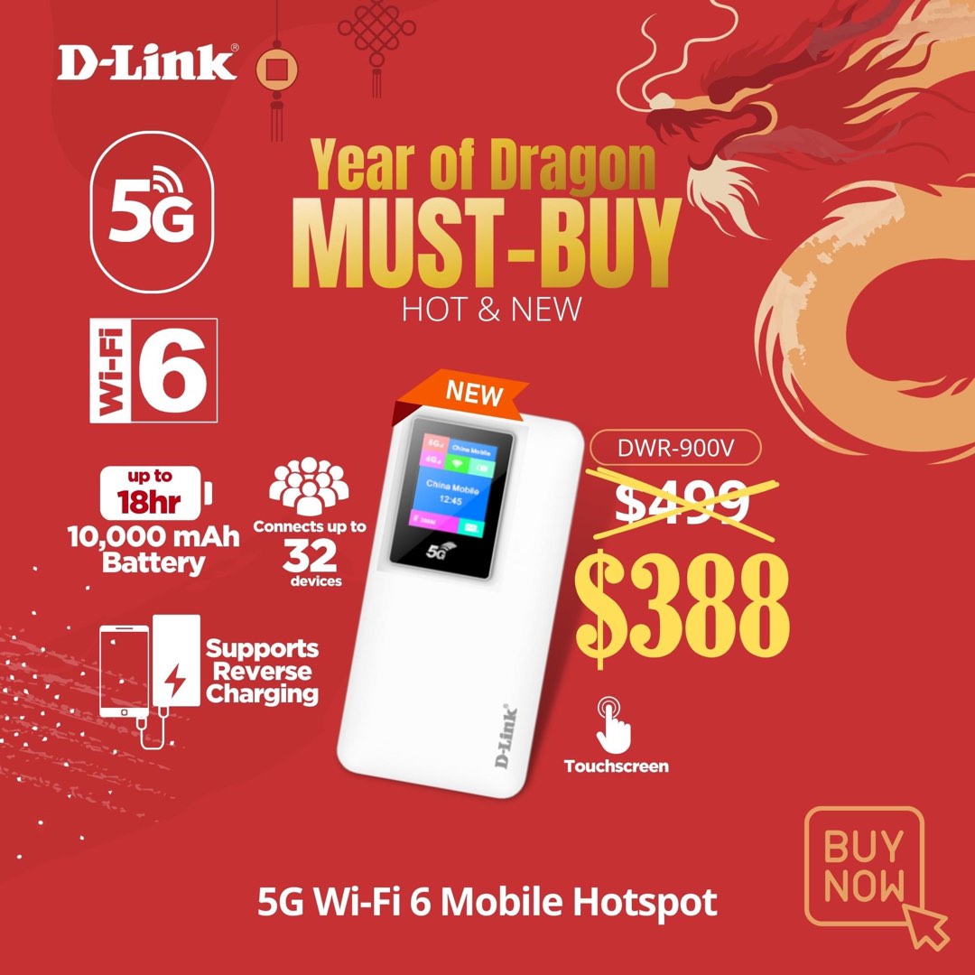 D-Link DWR-900V 5G Router Mi-Fi Wifi Mobile Sim Card Router with ...