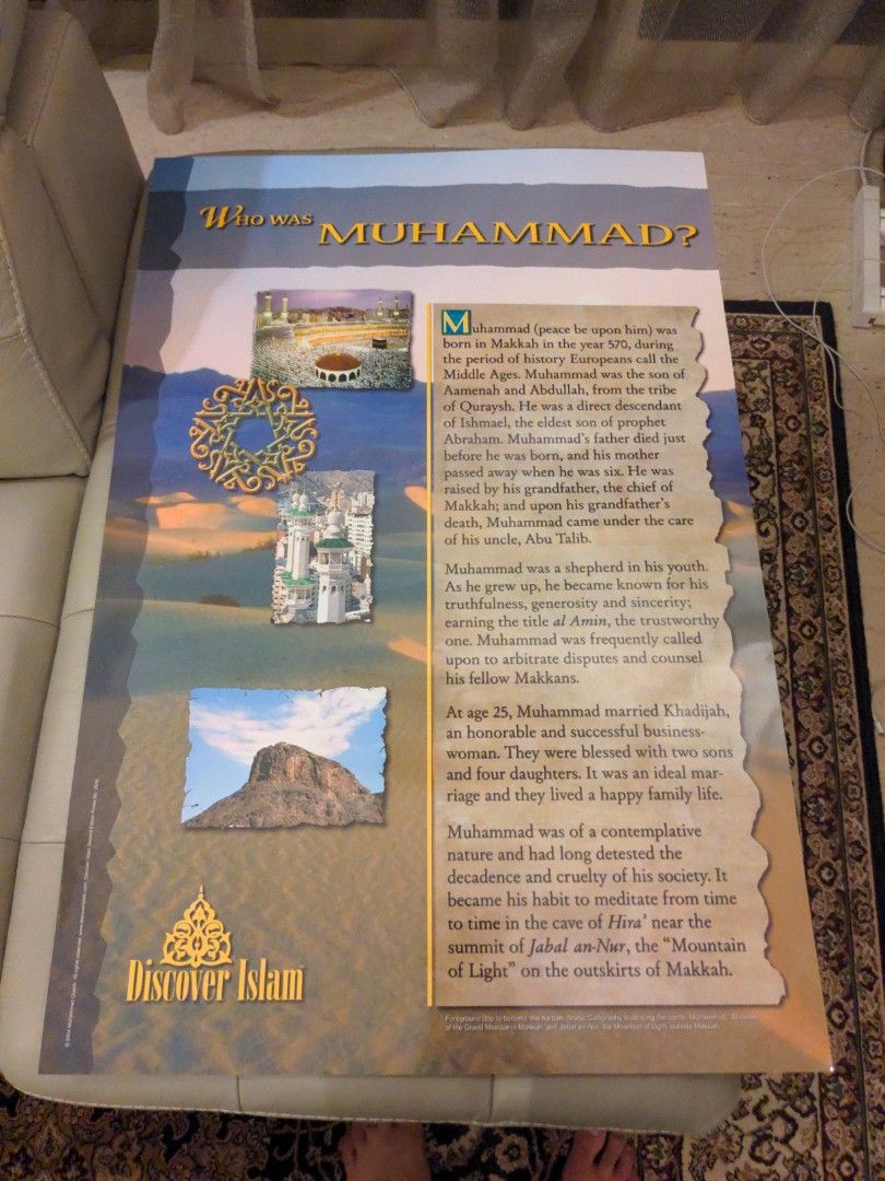 Facts of Prophet Muhammad (SAW) poster, Everything Else on Carousell