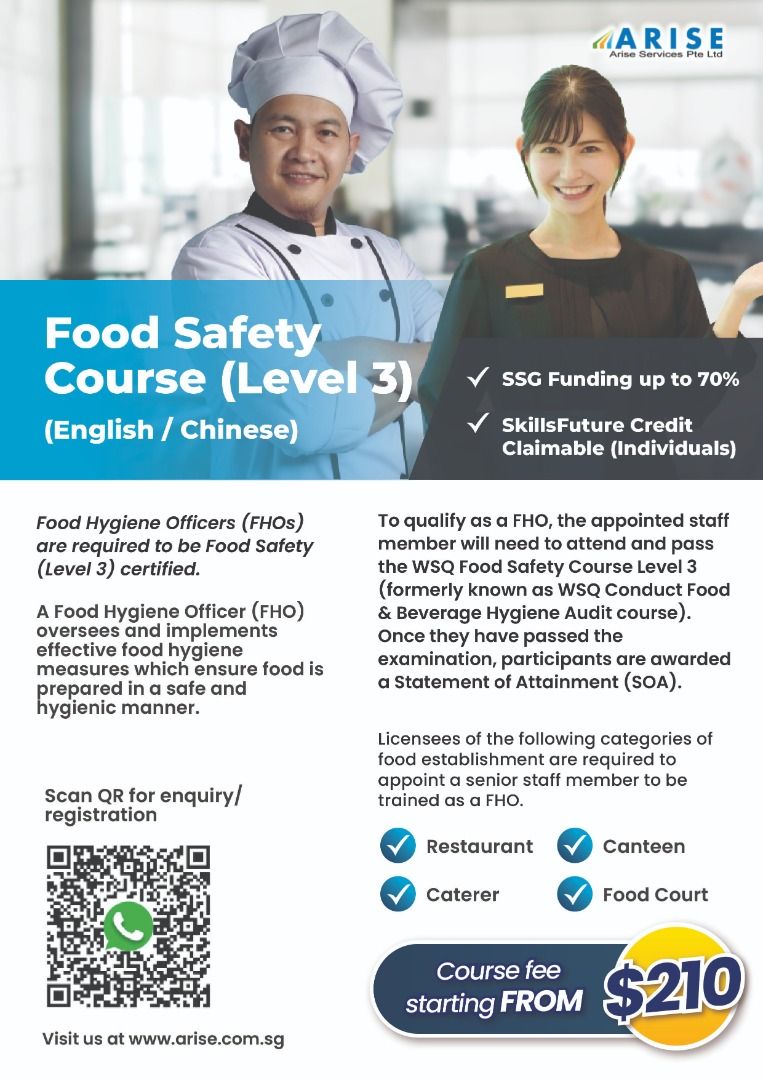 Food Safety Course (Level 3), Free Items on Carousell