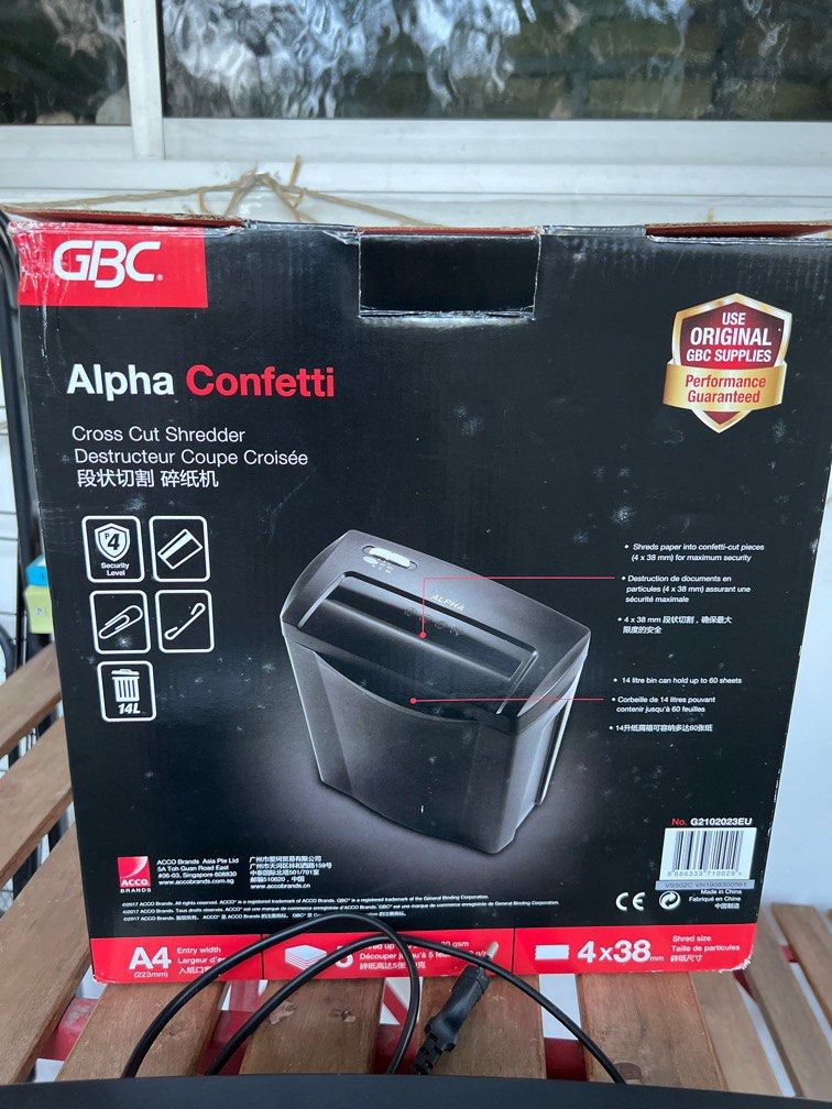 GBC alpha confetti cross cut Paper Shredder, TV & Home Appliances ...