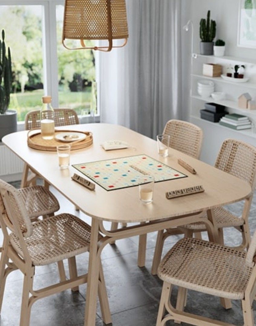 IKEA Voxlov Bamboo Dining Table, Furniture & Home Living, Furniture ...