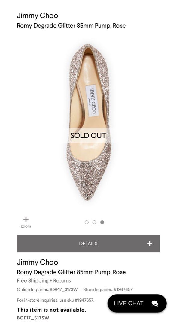 Jimmy choo Romy Degrade Glitter 85mm Pump, Rose, 她的時尚, 鞋, 高跟鞋在旋轉拍賣