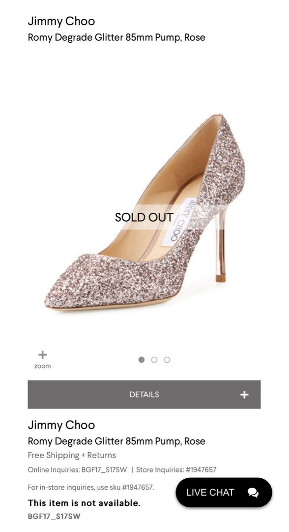 Jimmy choo Romy Degrade Glitter 85mm Pump, Rose, 她的時尚, 鞋, 高跟鞋在旋轉拍賣