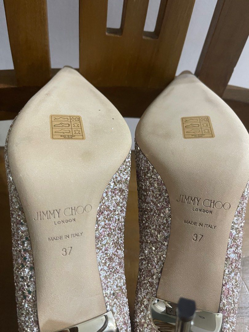 Jimmy choo Romy Degrade Glitter 85mm Pump, Rose, 她的時尚, 鞋, 高跟鞋在旋轉拍賣