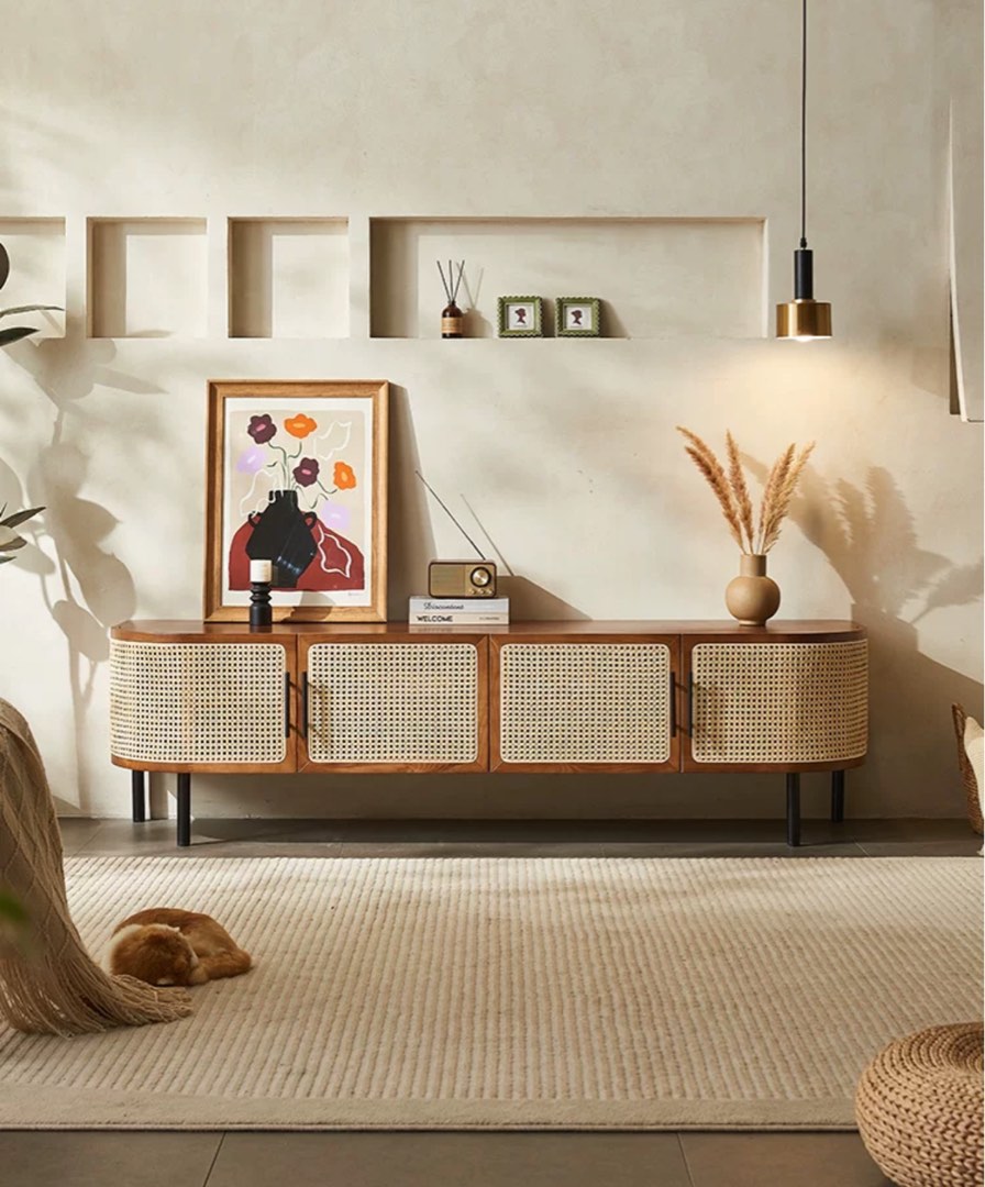 KENCO Rustic Rattan TV Console, Furniture & Home Living, Furniture, TV ...