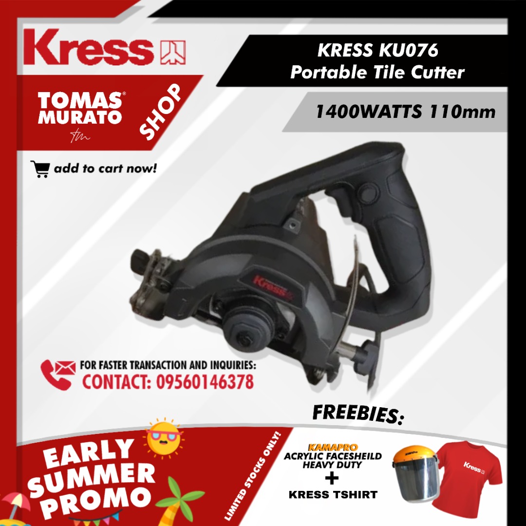 KRESS KU076 Portable Tile Cutter 1400W + FREE KAMAPro Face Shield and ...