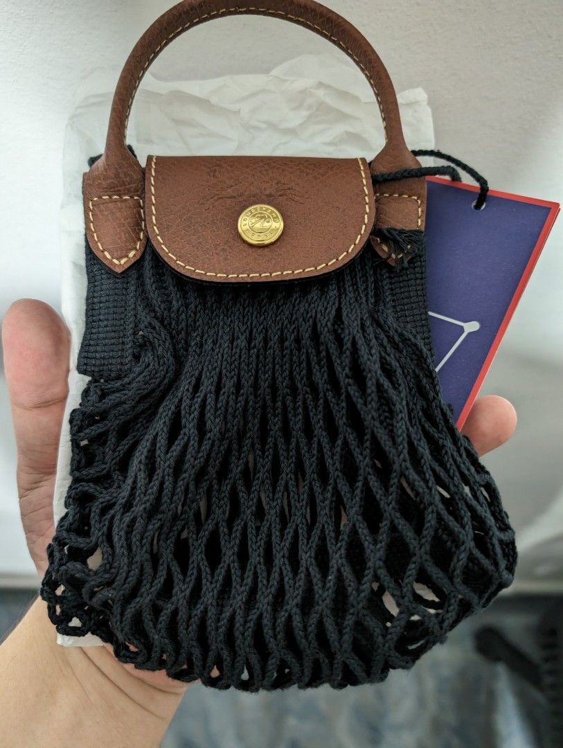 Longchamp LE PLIAGE FILET XS MESH BAG (Black), Women's Fashion, Bags ...