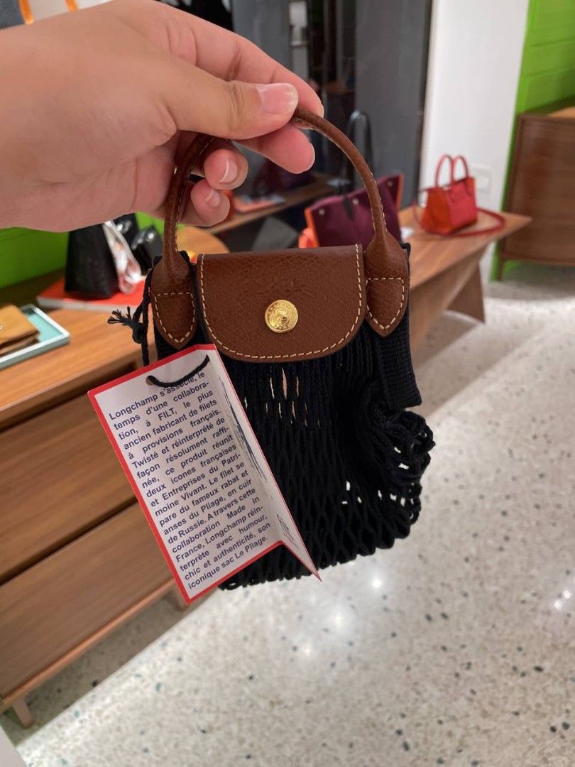 Longchamp LE PLIAGE FILET XS MESH BAG (Black), Women's Fashion, Bags ...