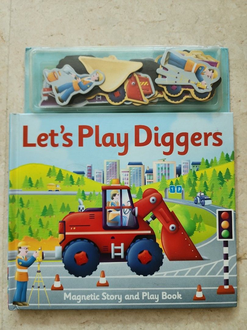 Magnetic story and play book (diggers), Hobbies & Toys, Books ...