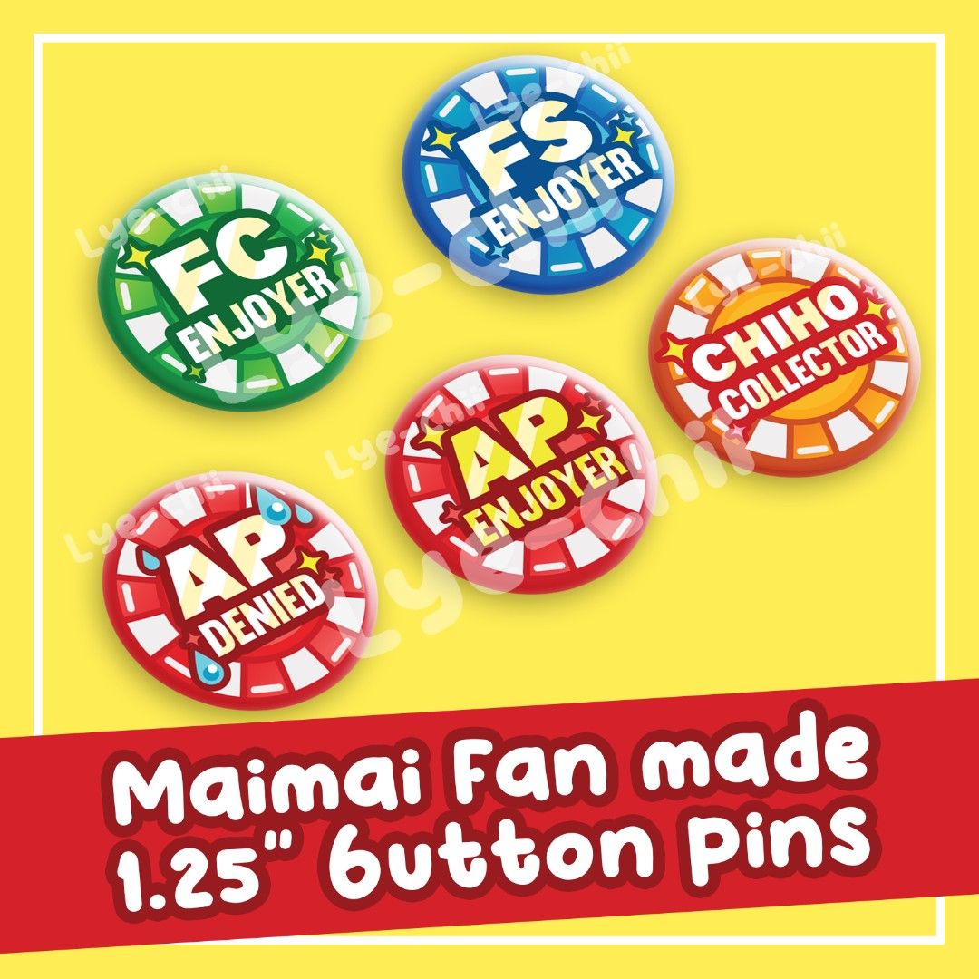 Maimai Matte Button Pins 1.25" (Fan Made) OLD STOCK, Hobbies & Toys ...
