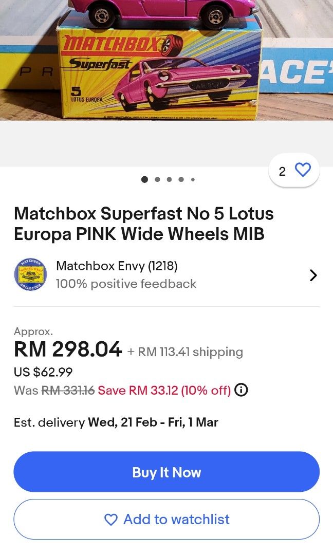 Matchbox Superfast No 5 Lotus Europa PINK Wide Wheels, Hobbies & Toys ...