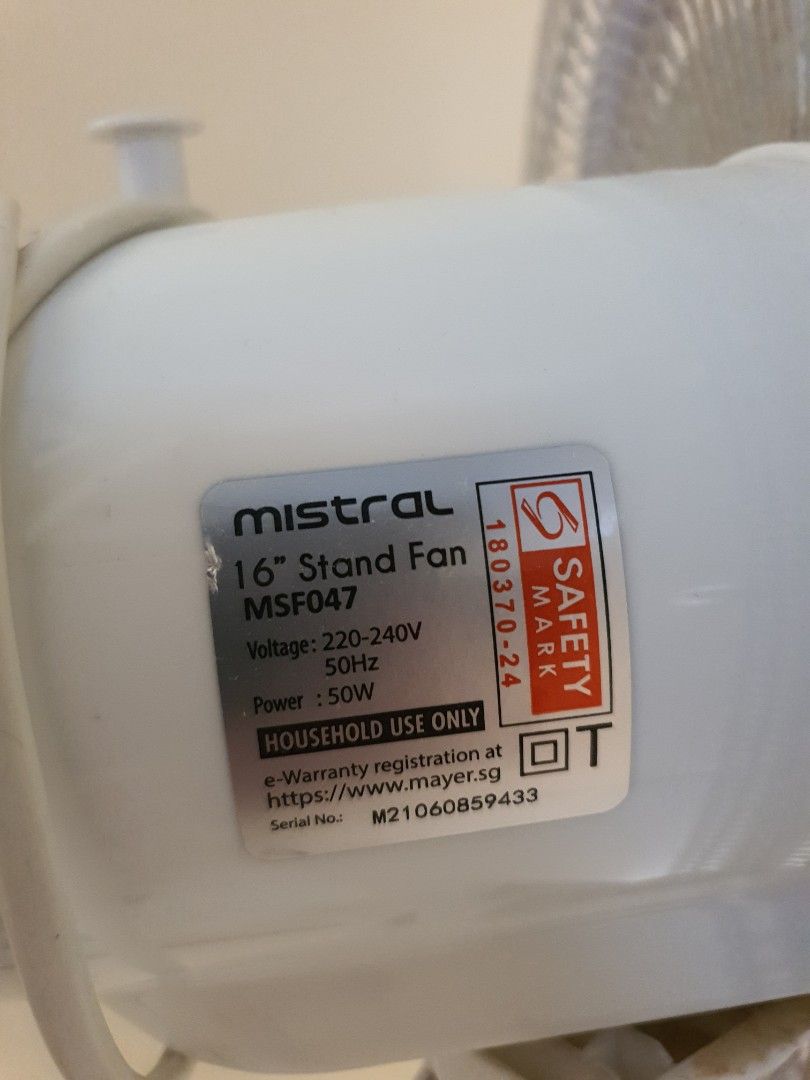 Mistral stand Fan, Furniture & Home Living, Lighting & Fans, Fans on ...