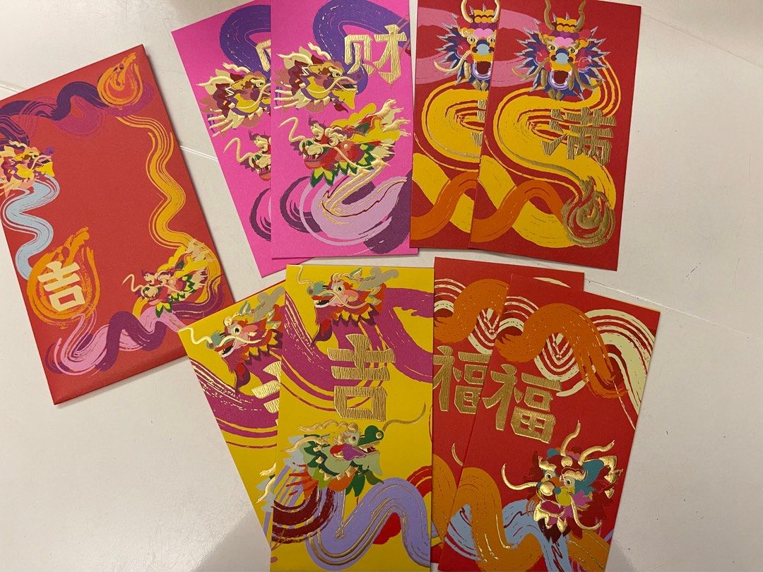 OCBC Red Packet 2024 / Ang Pow 8 pieces / Angpow Packet, Hobbies & Toys ...