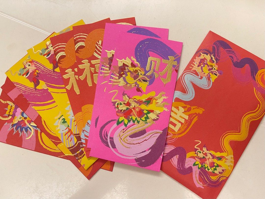 OCBC Red Packet 2024 / Ang Pow 8 pieces / Angpow Packet, Hobbies & Toys ...
