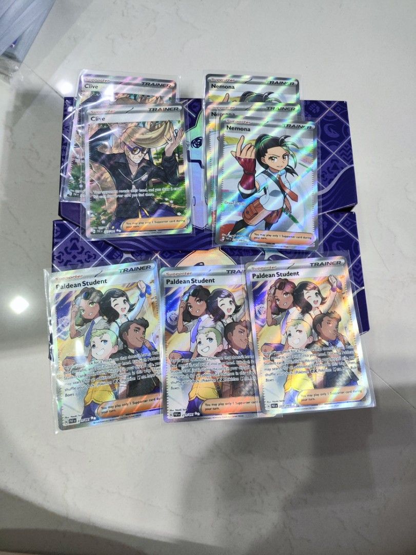Paldean Fates Full Art Trainer (Clive / Nemona / Paldean Student ...