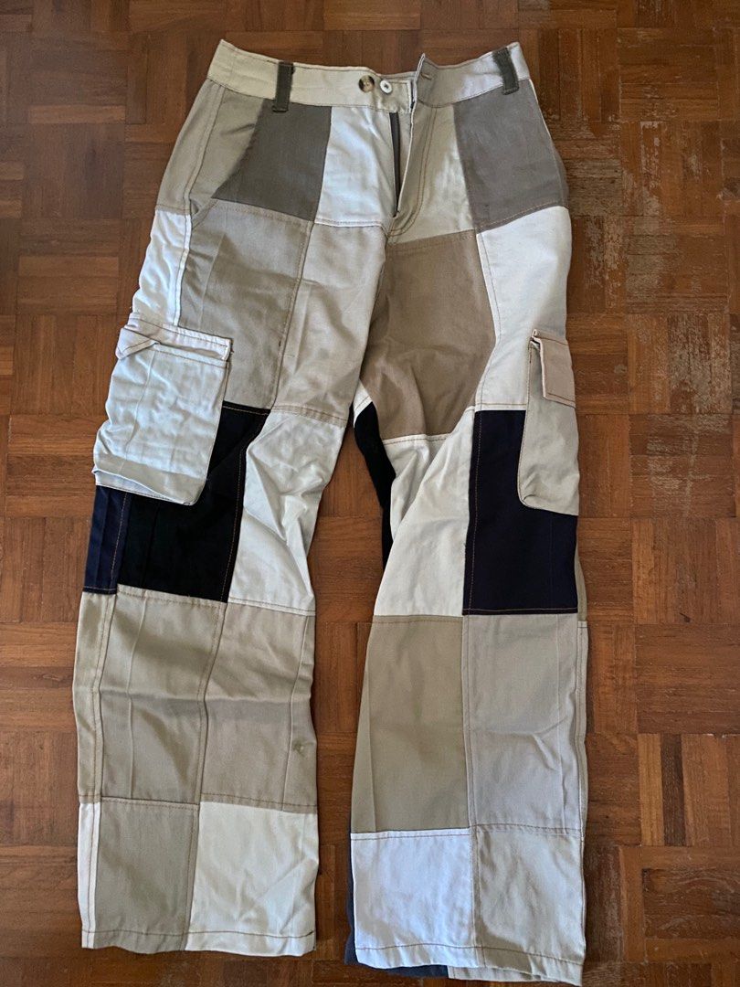 Patchwork cargo pants, Women's Fashion, Bottoms, Jeans & Leggings on Carousell