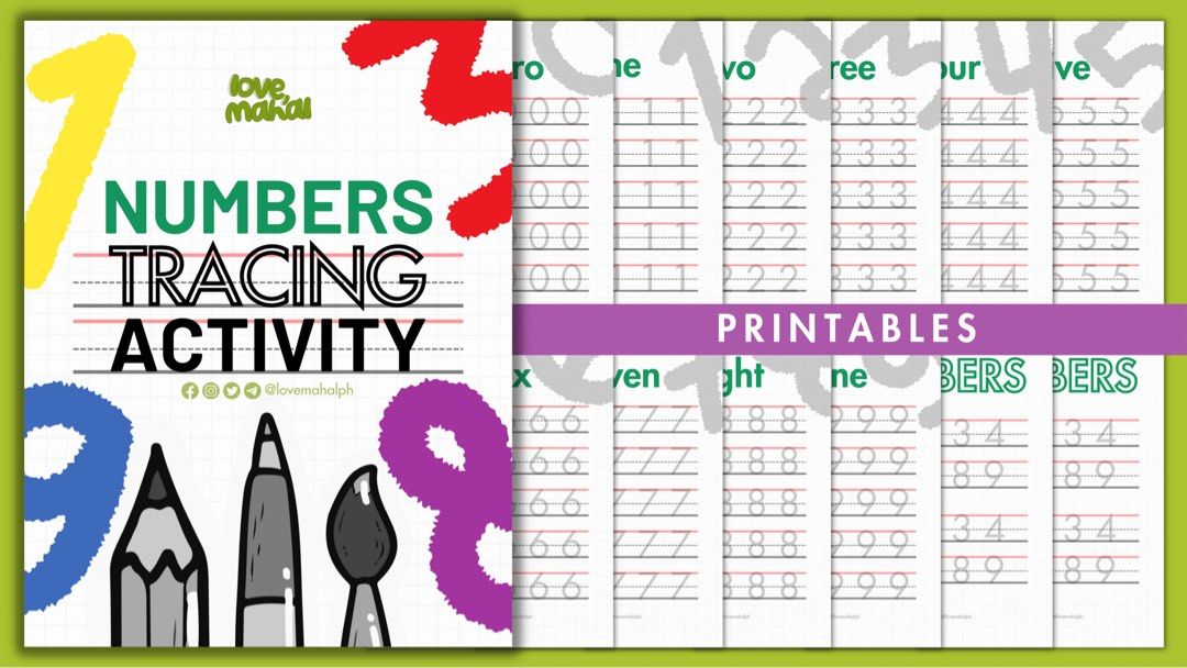 PRINTABLES | 123 Numbers Tracing Activity, Hobbies & Toys, Books ...