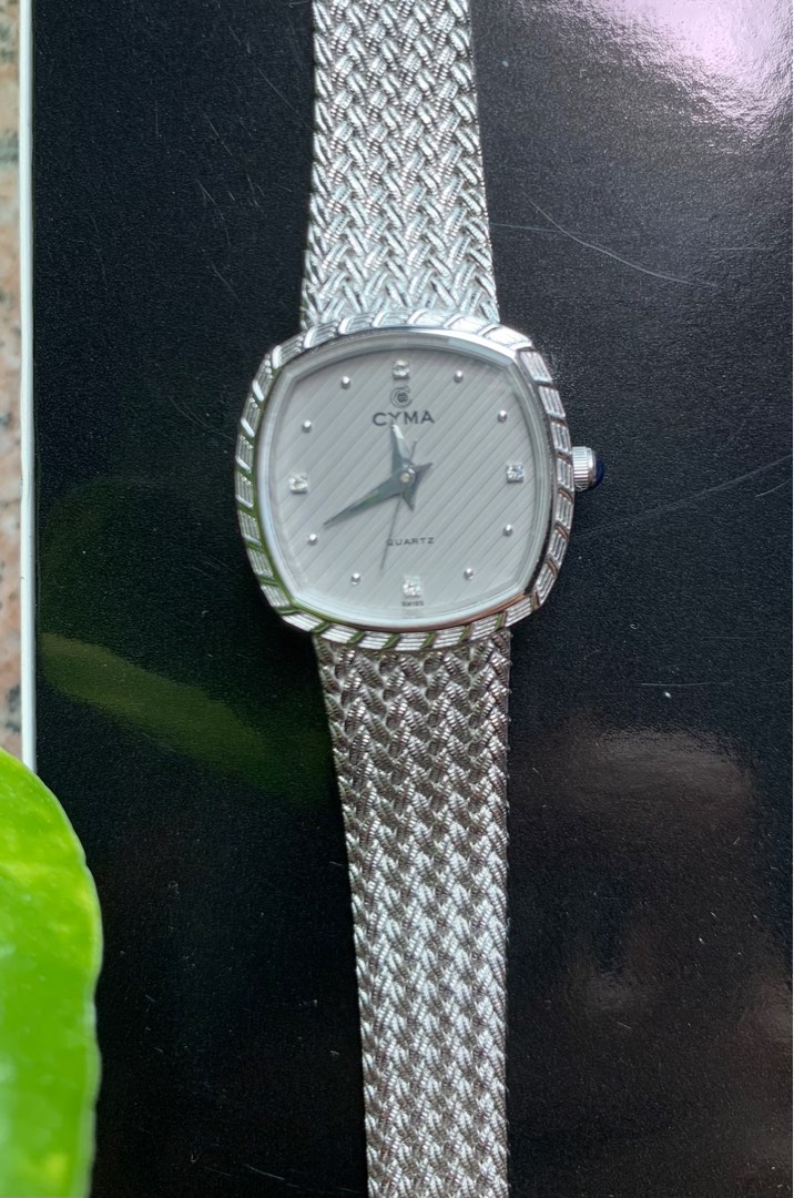 Rare Cyma vintage Silver Quartz Watch, Women's Fashion, Watches ...