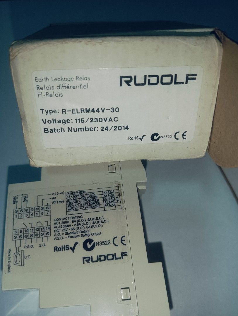 Rudolf Earth Leakage Relay, Computers & Tech, Parts & Accessories ...
