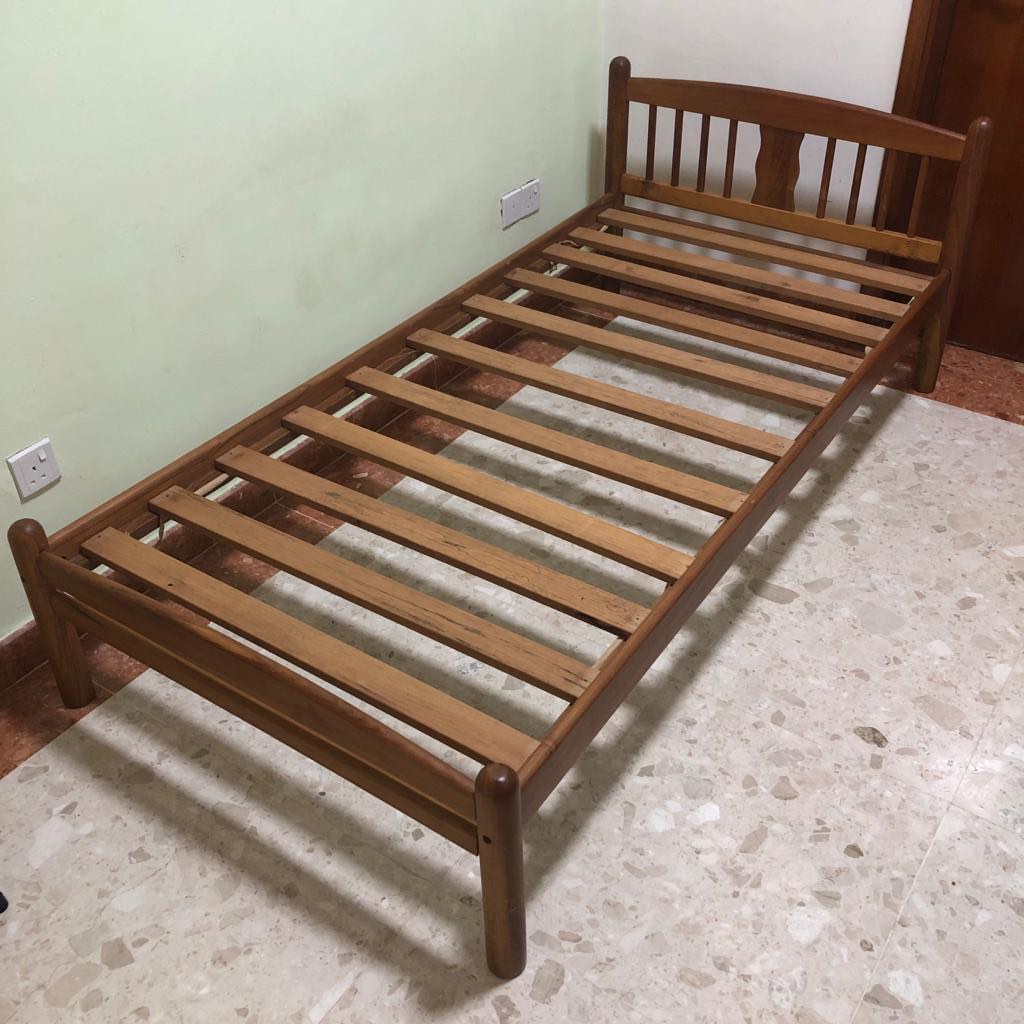 Scanteak Single bed fram, Furniture & Home Living, Furniture, Bed ...