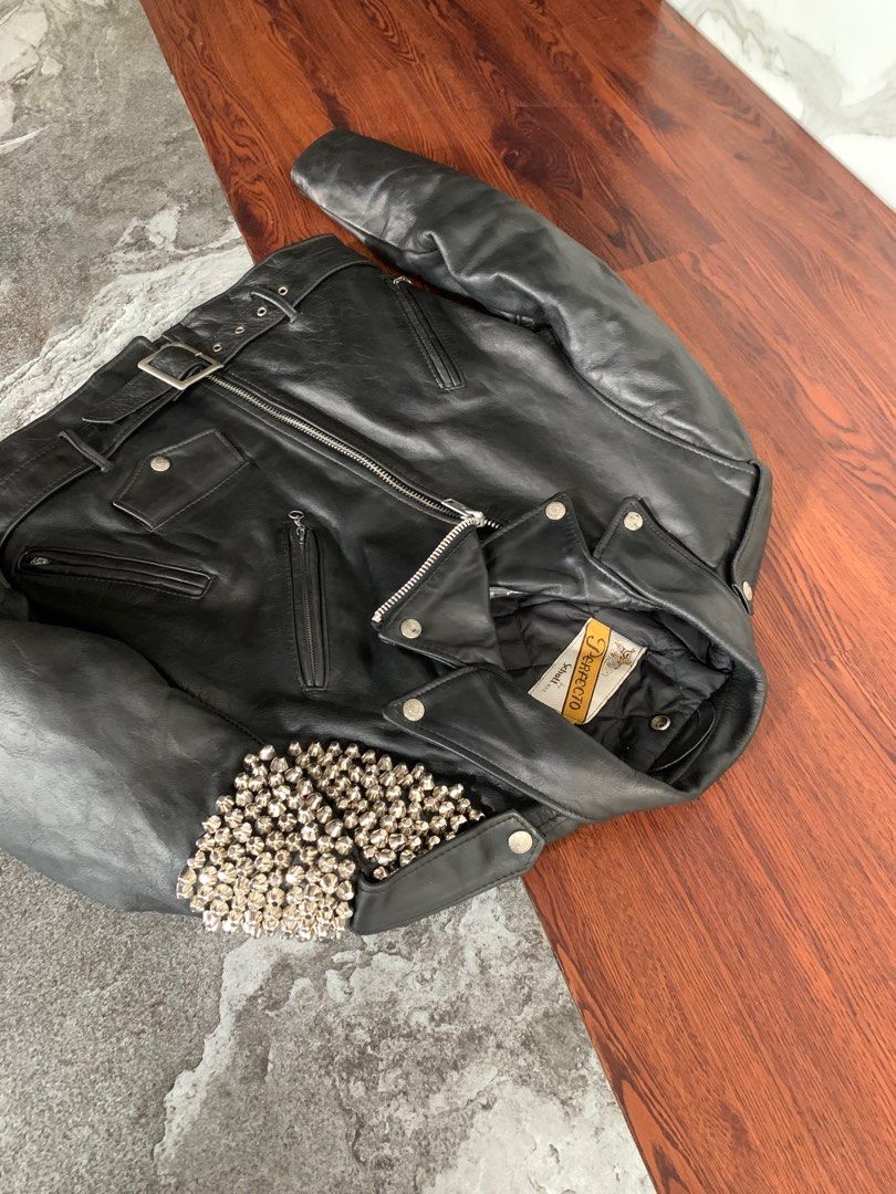 Schott perfecto 618 custome spike leather biker jacket Made in usa ...