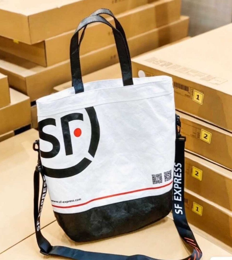 Sf Express slingbag totebag tyvek and freitag, Men's Fashion, Bags ...