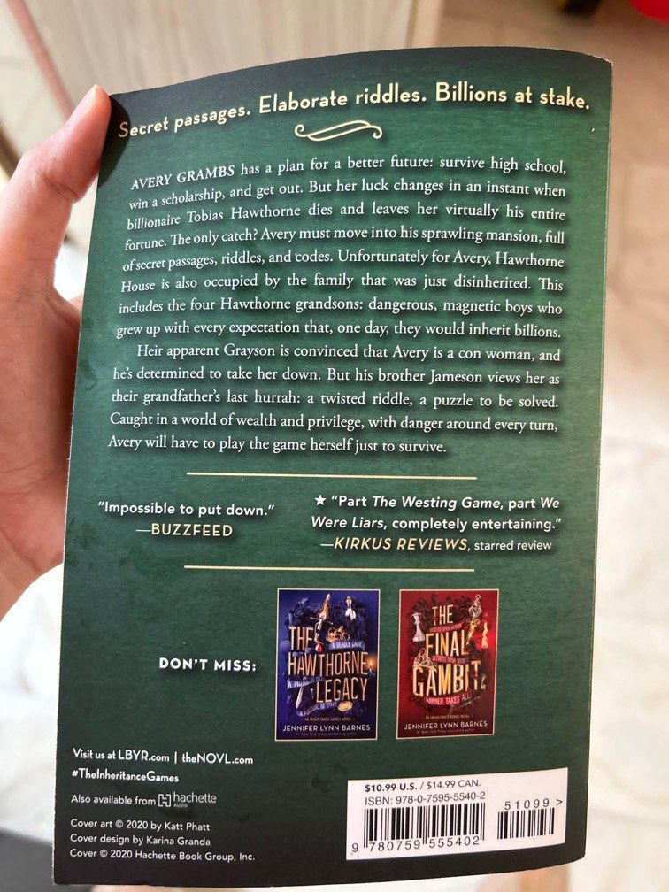 The Inheritance Games by Jennifer Lynn Barnes, Hobbies & Toys, Books ...