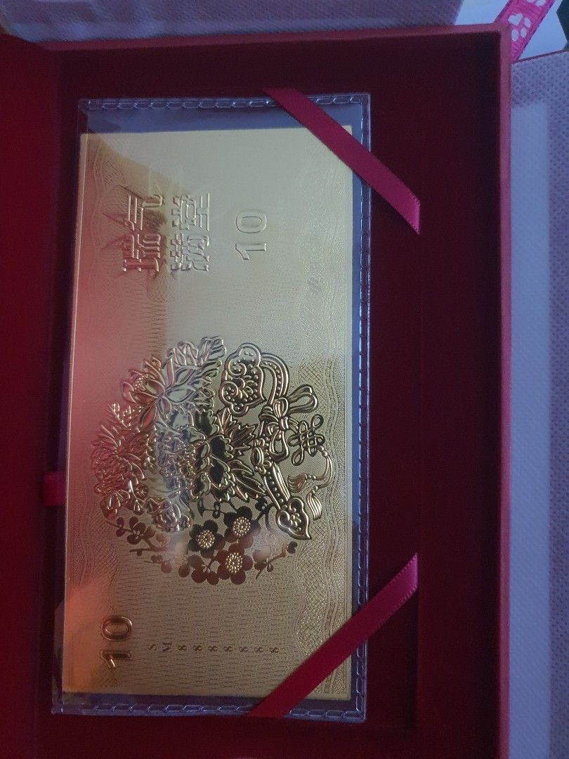 UOB Dragon Gold medallion with golden dollar notes 2024, Hobbies & Toys ...