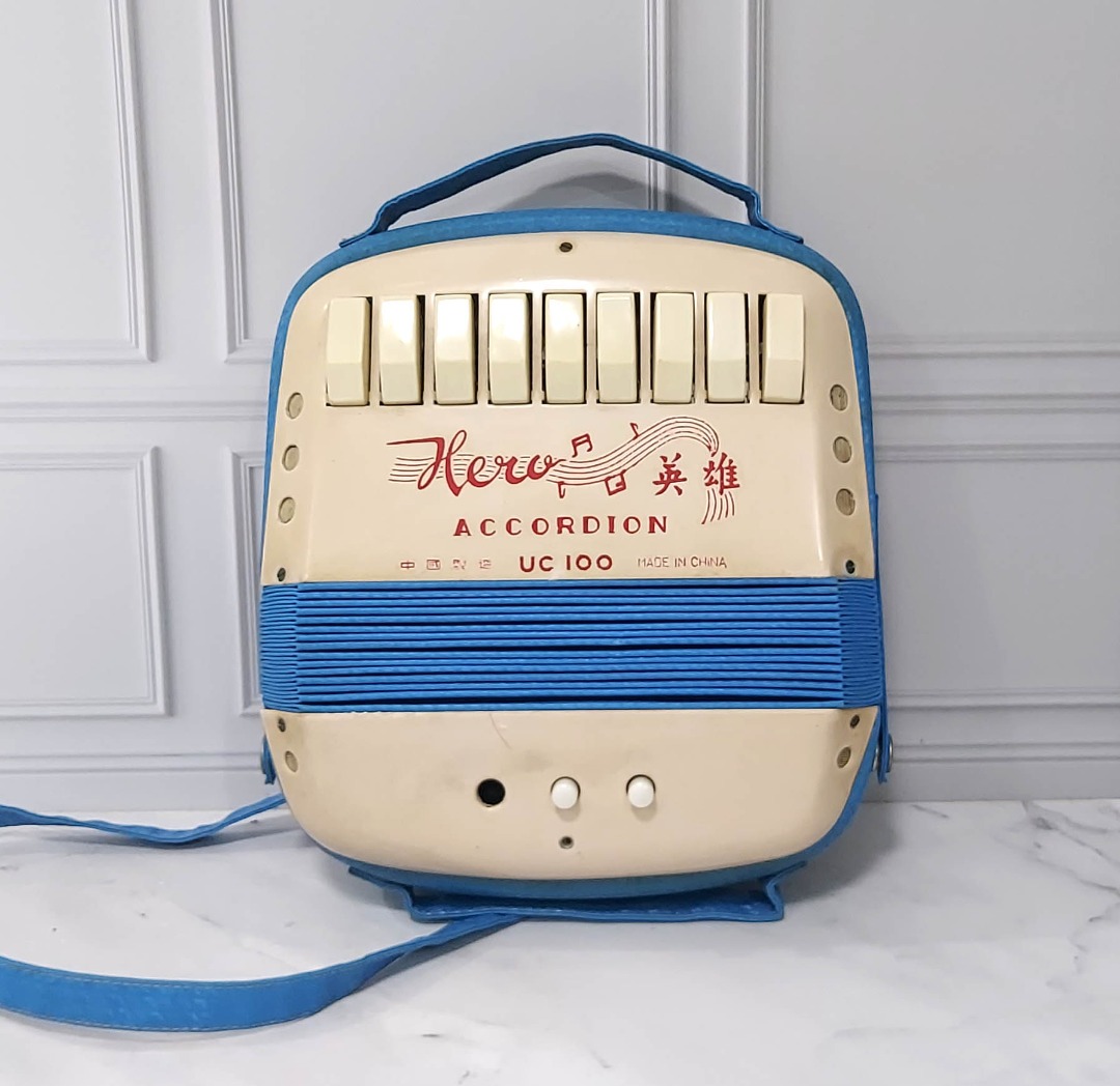 Vintage Accordion Satchel Hero UC 100 Blue & White 1970 Normal, Antik ...