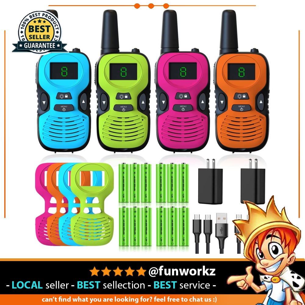 Walkie Talkies for Kids - Rechargeable 4 Pack: Walky Talky for Kids ...