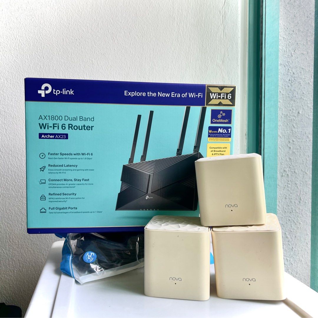 TP-link Archer AX23 Wifi Router & Nova Mesh, Computers & Tech, Parts ...
