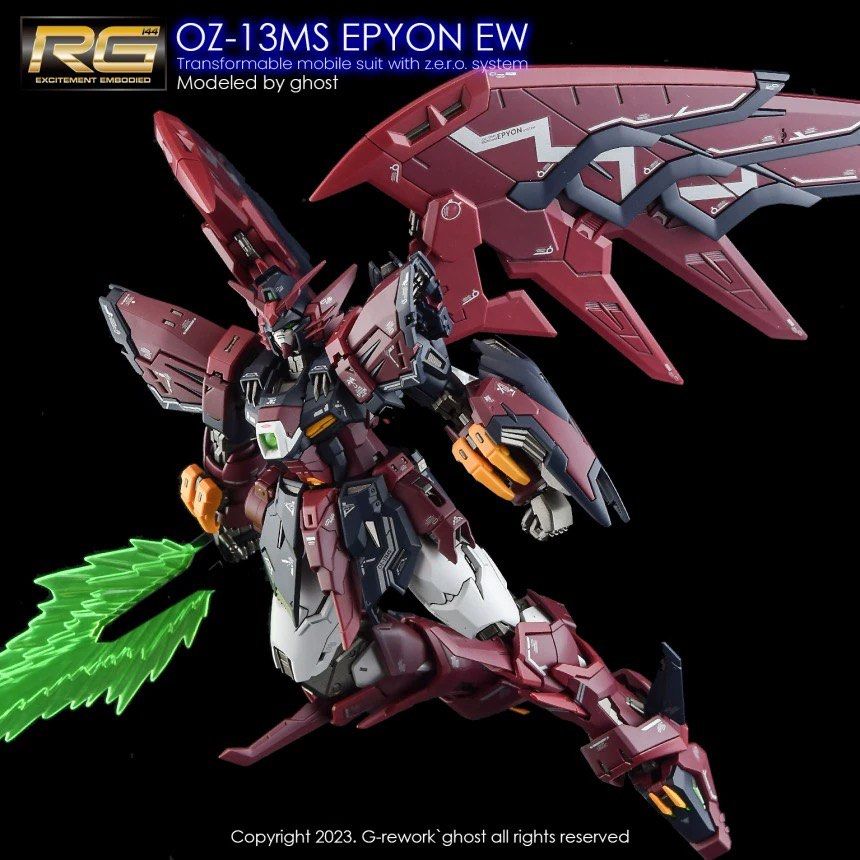[Yan] RG Epyon Gundam (G Rework Ver.) Ghost Custom Fluorescent ...