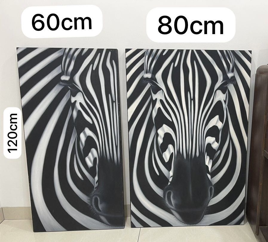Zebra wall paint art, Furniture & Home Living, Home Decor, Frames ...