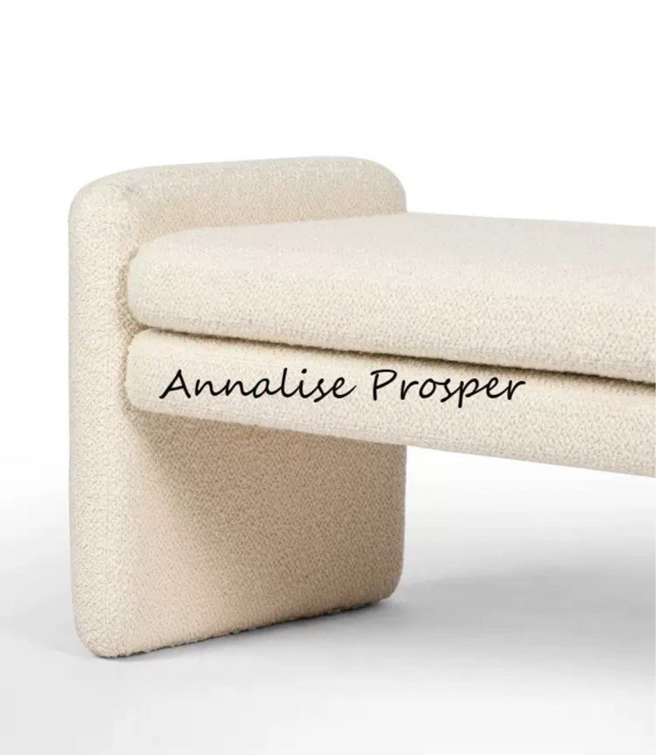 ZENNA Modern Boucle Bench, Furniture & Home Living, Furniture, Chairs ...