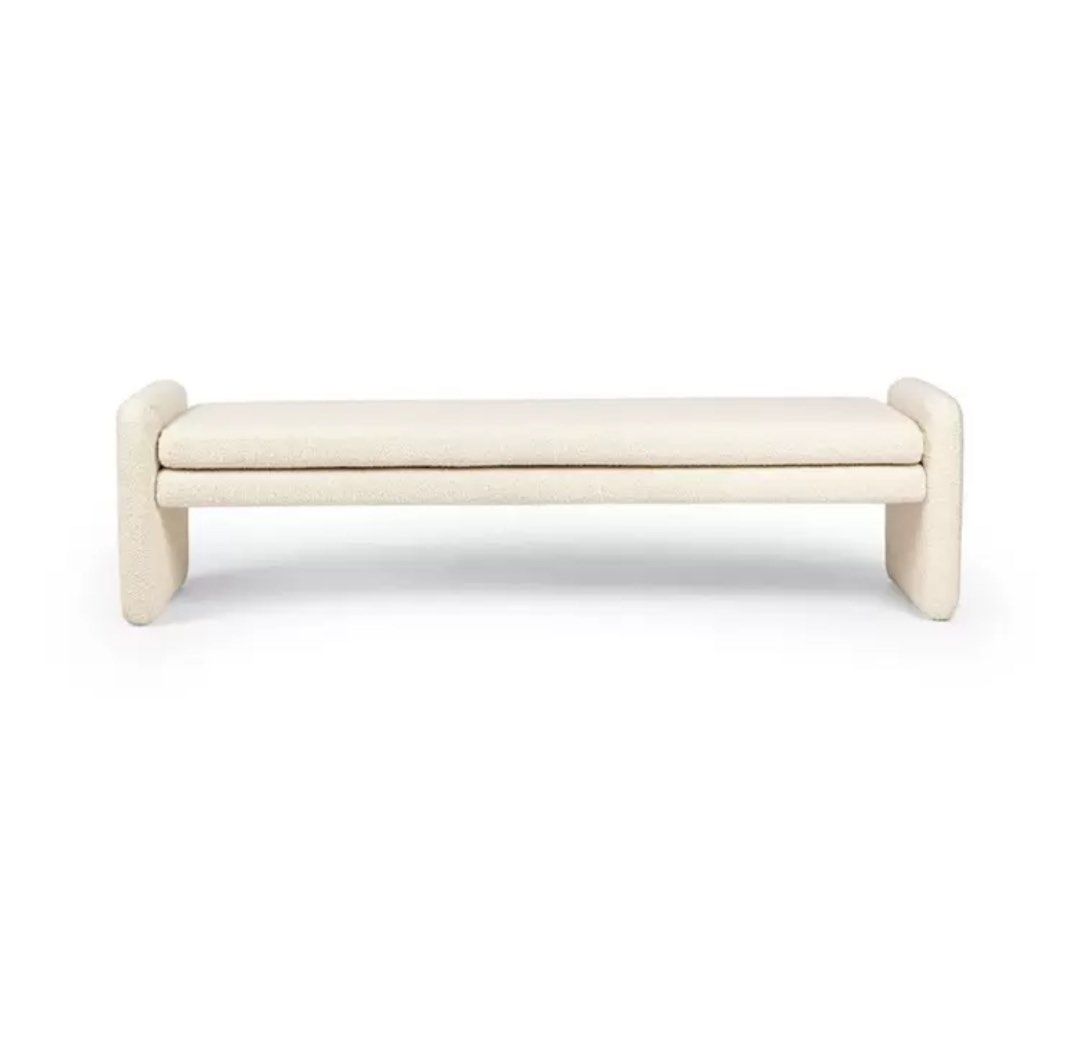 ZENNA Modern Boucle Bench, Furniture & Home Living, Furniture, Chairs ...