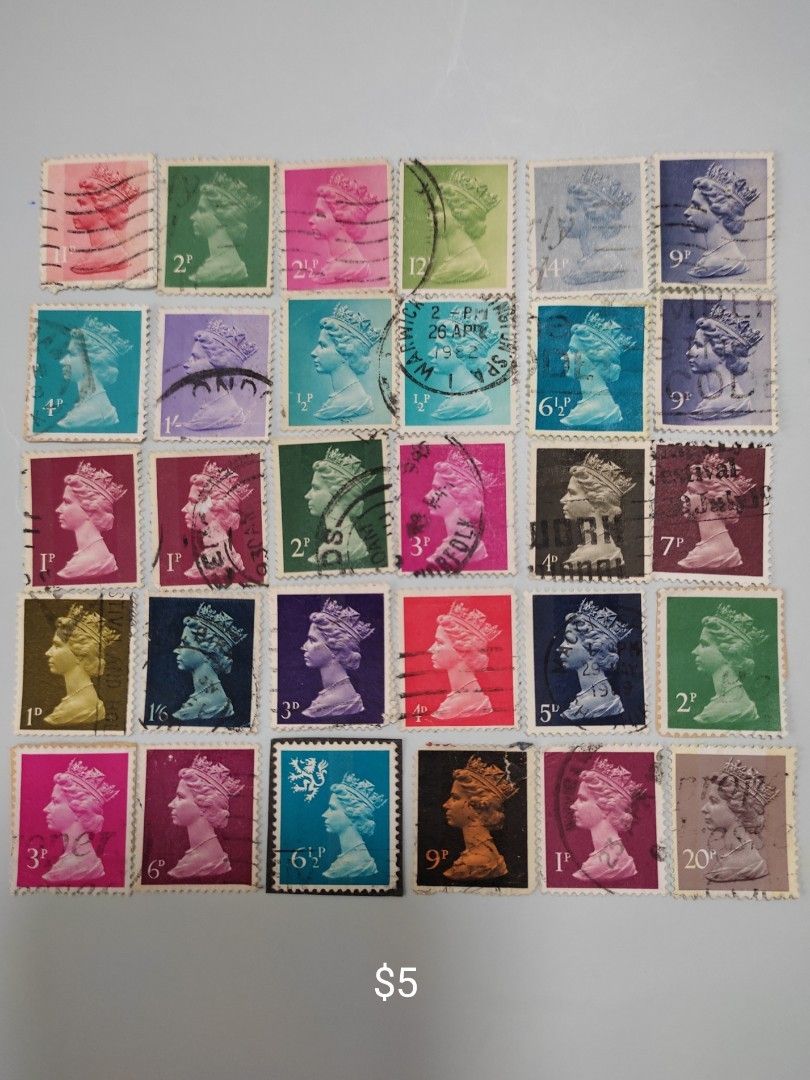 30 PCs of Colourful Stamps from Ghana/UK, Hobbies & Toys, Memorabilia ...
