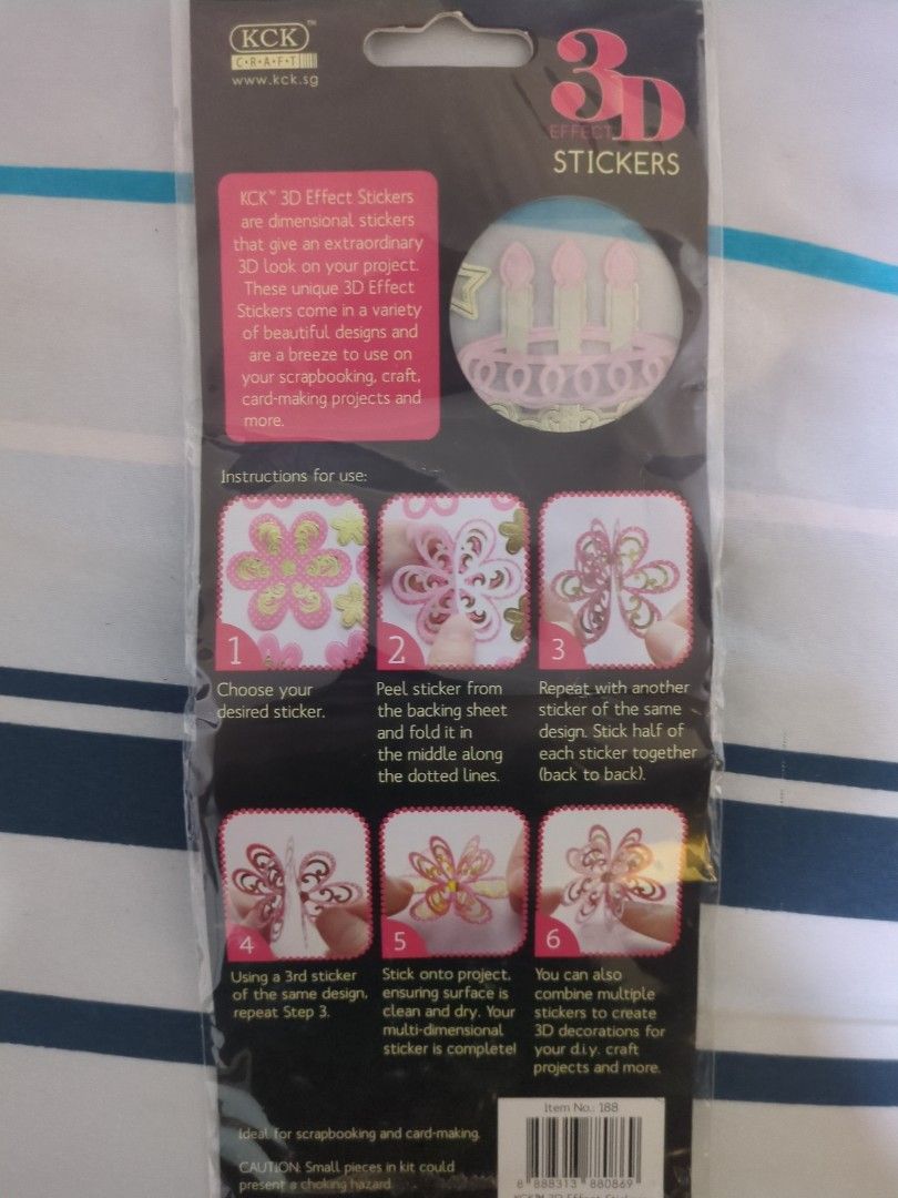 3 D effect stickers, Hobbies & Toys, Stationery & Craft, Art & Prints ...