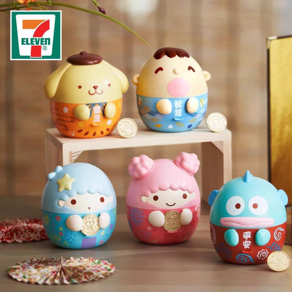 [7-11 X SANRIO] 7-ELEVEN X SANRIO CHARACTERS DARUMA AND LUCKY GOLDEN ...