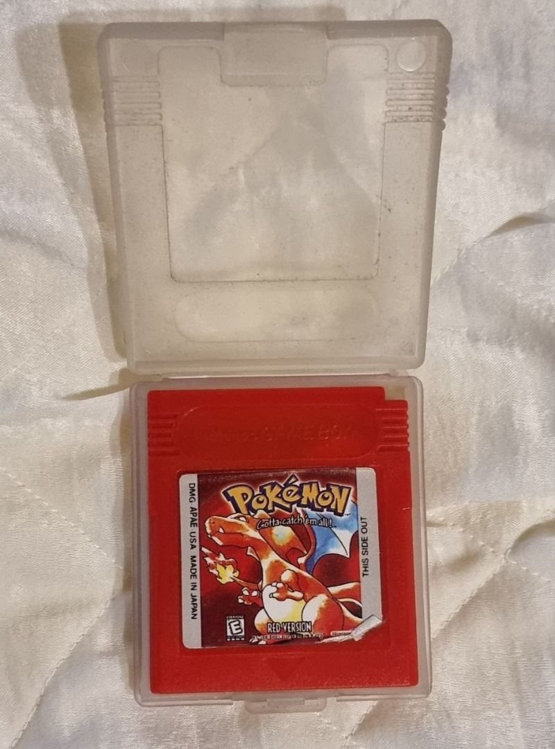 Authentic (screw towards bottom) 90s Pokemon Red Version Game Cartridge ...