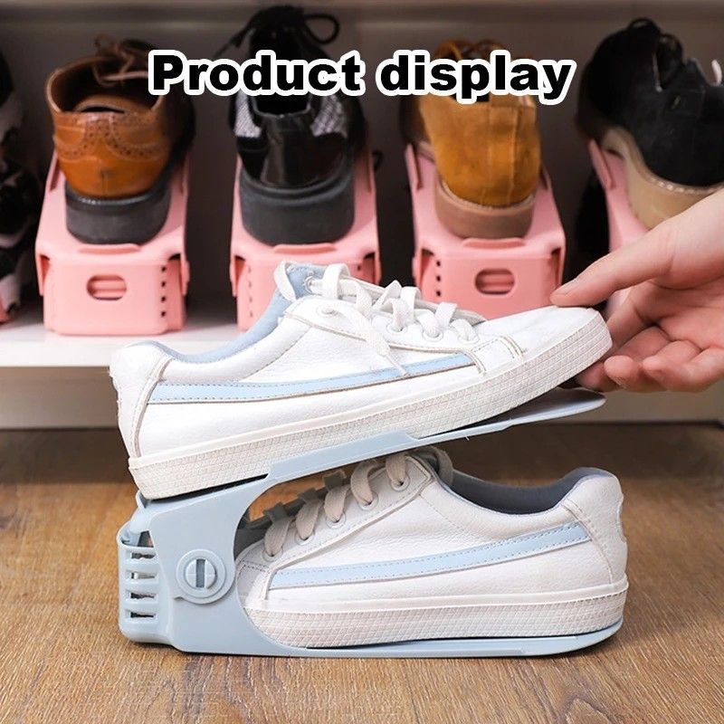 Adjustable height Shoe organizer shoe storage rack confined space ...