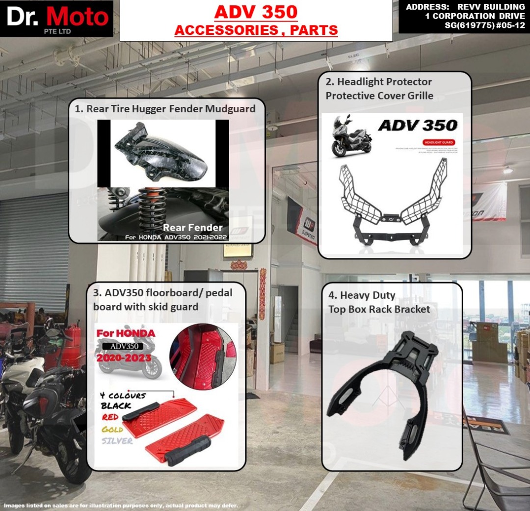 ADV350 Accessories (Windshield, Big Foot, Mudguard, Grille..) [HONDA ...