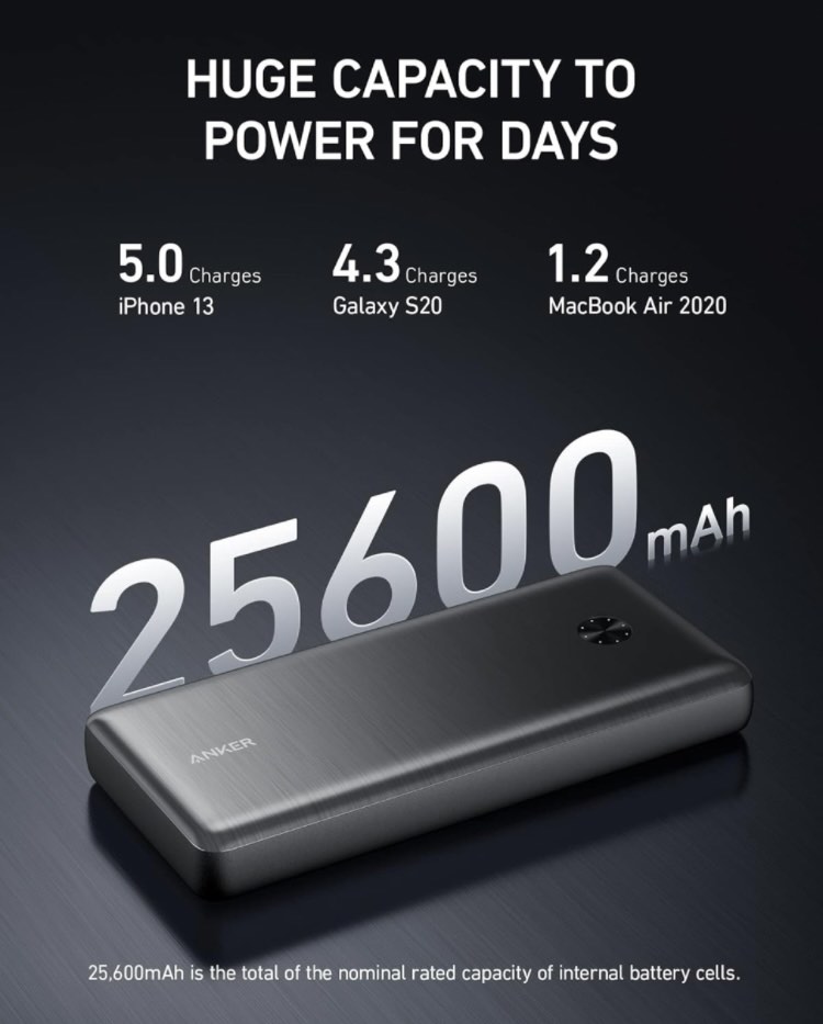 Anker 747 Power Bank PowerCore 26K, 25,600mAh Portable Charger 87W ...