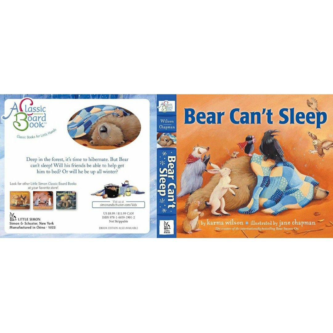 BN Bear Can't SLEEP By Karma Wilson and Illustrated by Jane Chapman ...