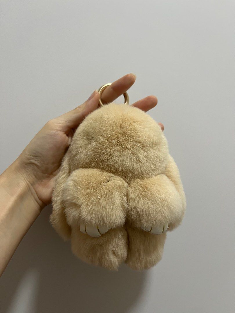 Brand New Fluffy Rabbit Keychain, Hobbies & Toys, Toys & Games on Carousell