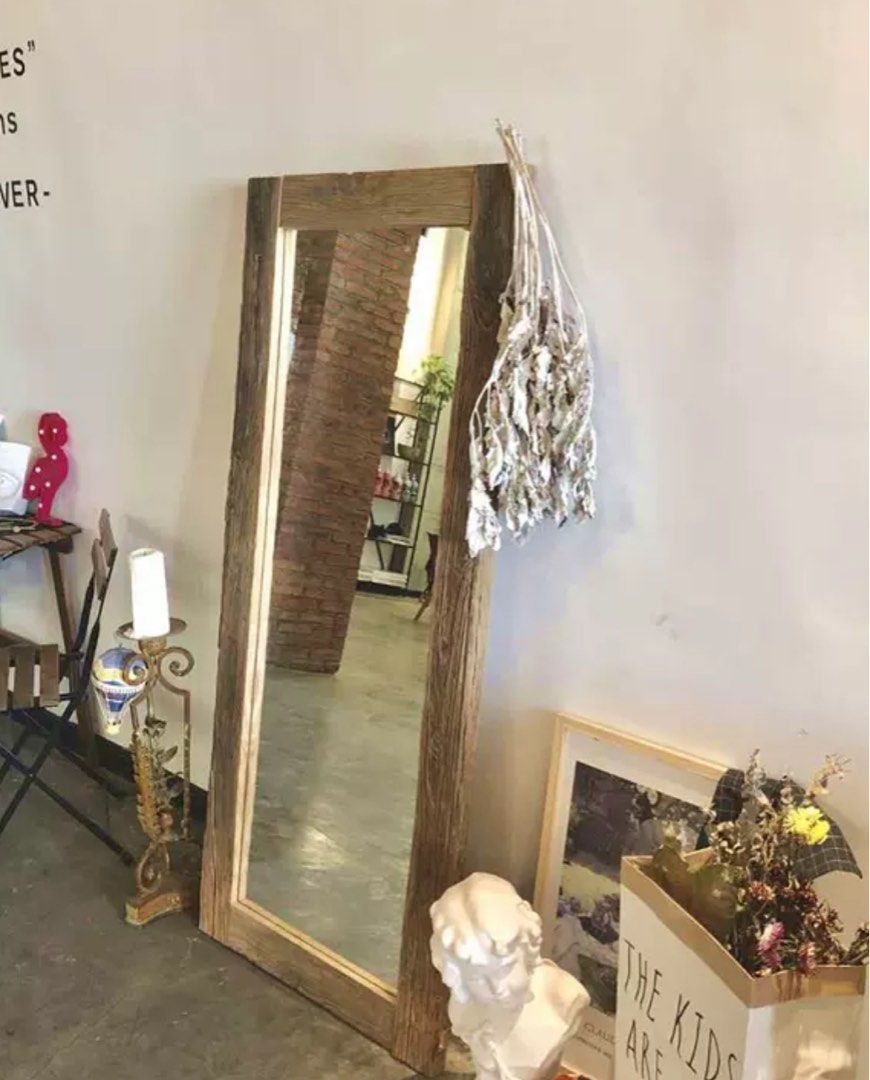 BULVA Rustic Solid Wood Mirror, Furniture & Home Living, Home Decor ...