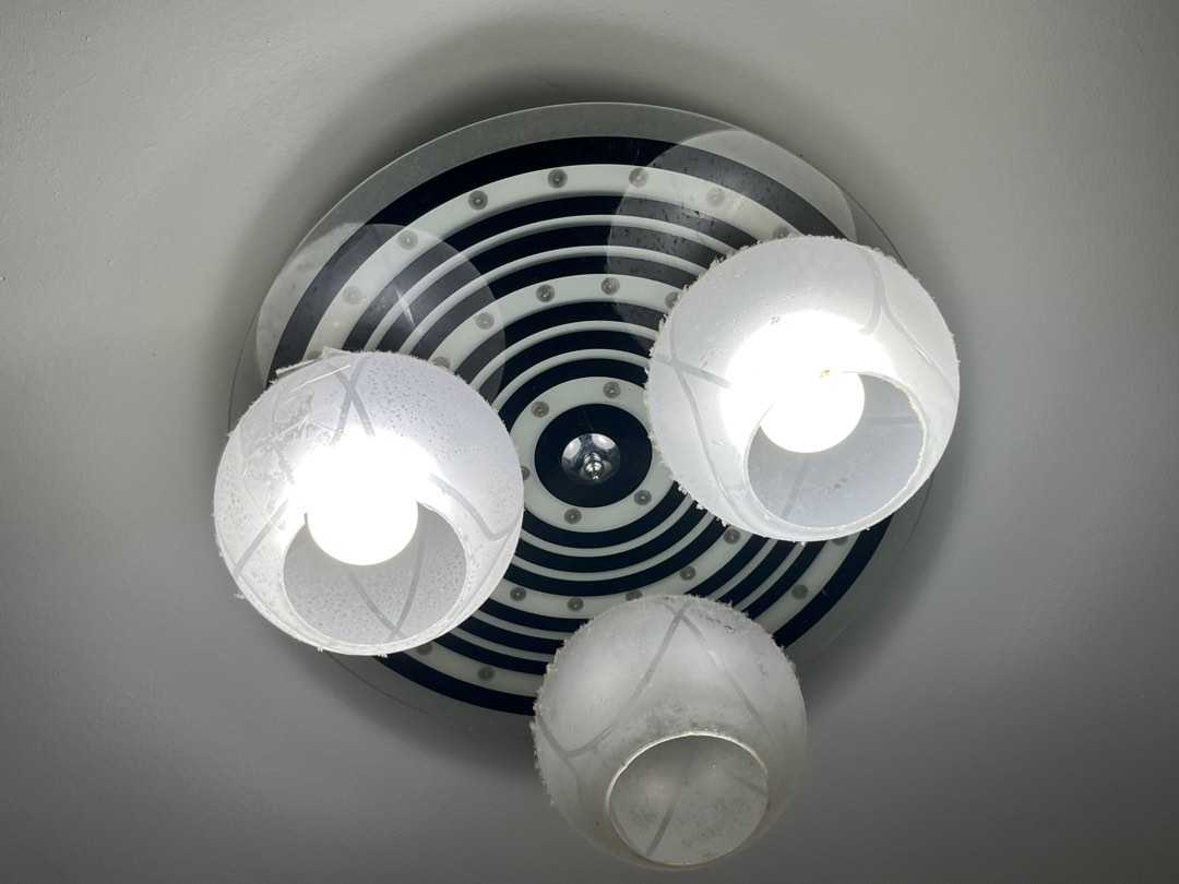 Ceiling light with blue LED for 3 bulbs, Furniture & Home Living ...