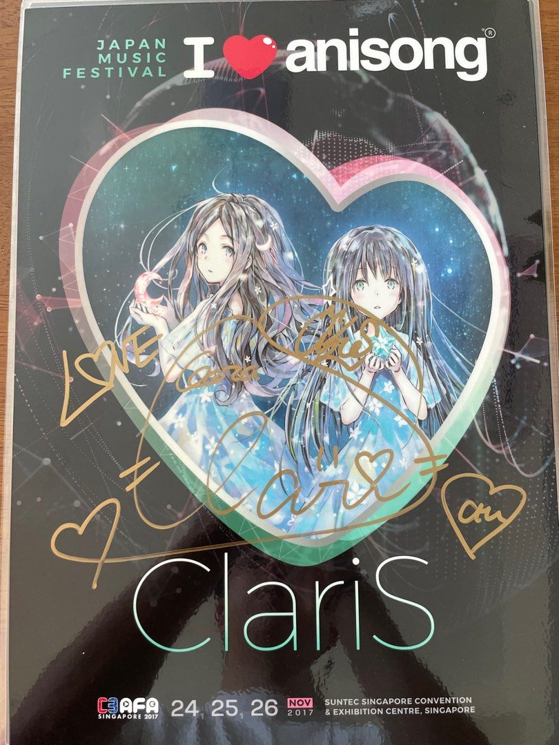 ClariS autograph poster, Hobbies & Toys, Memorabilia & Collectibles, J-pop on Carousell